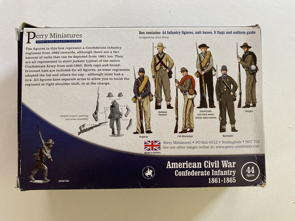 Perry Miniatures 28mm ACW CSA Infantry 1861-65 Plastic Wargame Figures ...