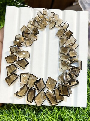 Natural Smokey fancy shape step cut briolette gemstone Strand | eBay