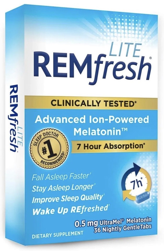 REMfresh LITE 0.5mg Low Dose Sleep Aid Supplement (36 Caplets) | Sleep ...