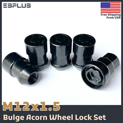 4 Pc Hyundai Wheel Lock M12x1.5 Black Fit Elantra/Ioniq/Kona/Sonata ...