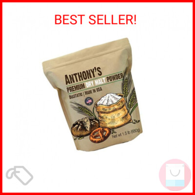 Anthony's Diastatic Dry Malt Powder, 1.5 lb, Made in the USA, Diastatic ...