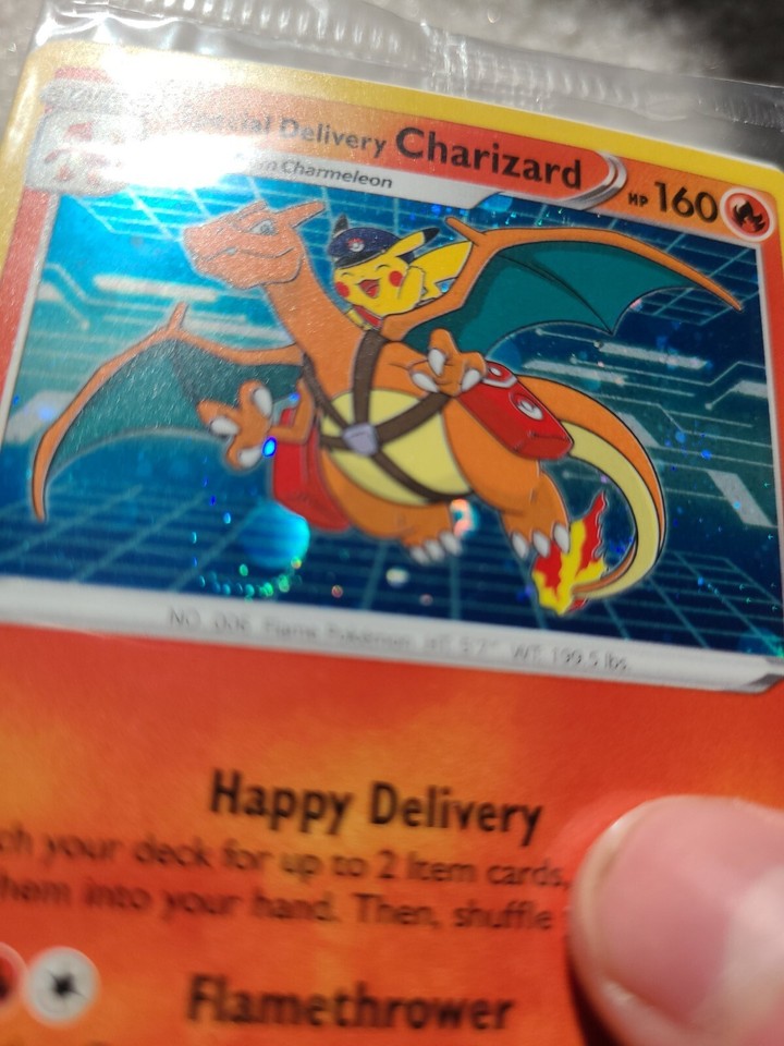 SWIRL🌟Special Delivery Charizard Promo Card SWSH 075 Pokemon Center ...