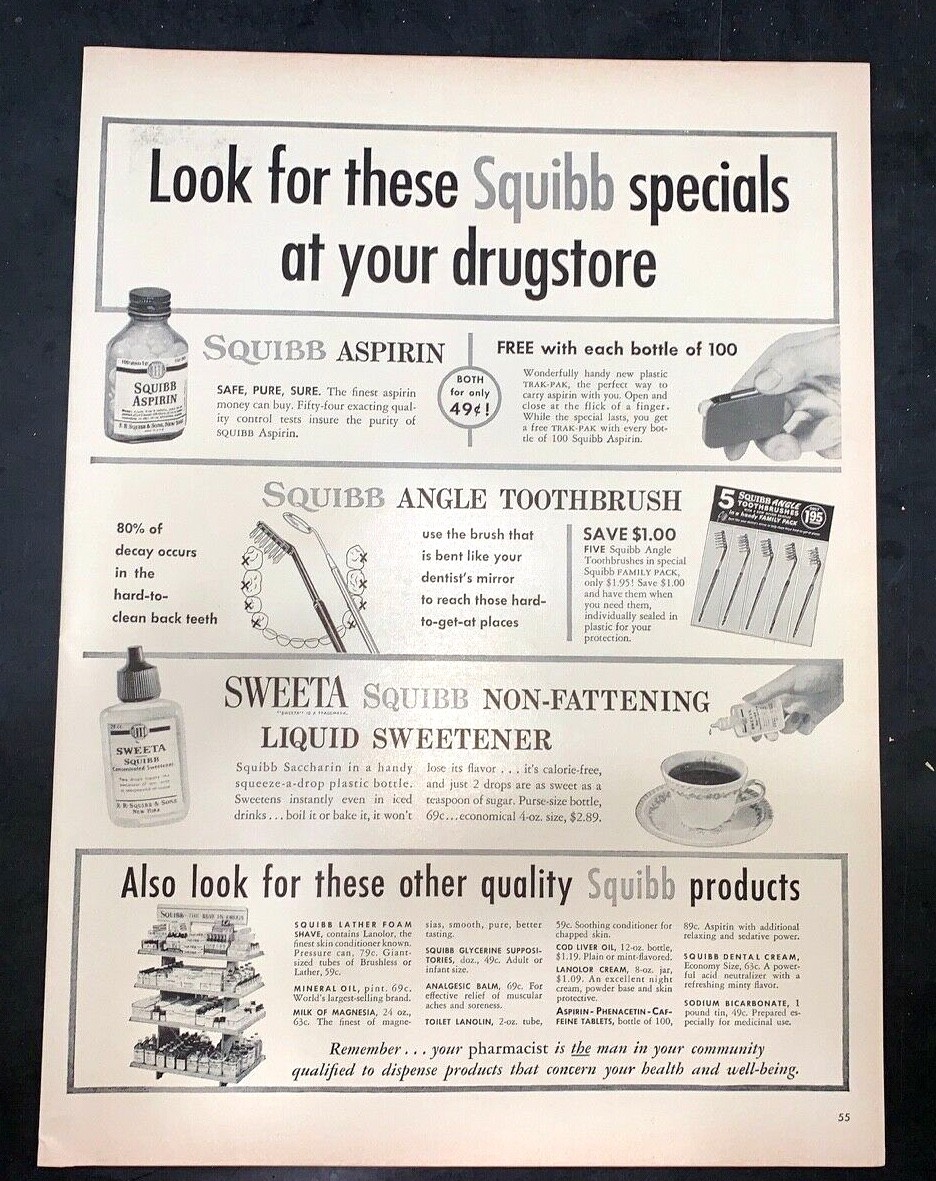 Life Magazine Ad SQUIBB DRUGS reverse BEAU KREML 1954 Ad A3 | eBay