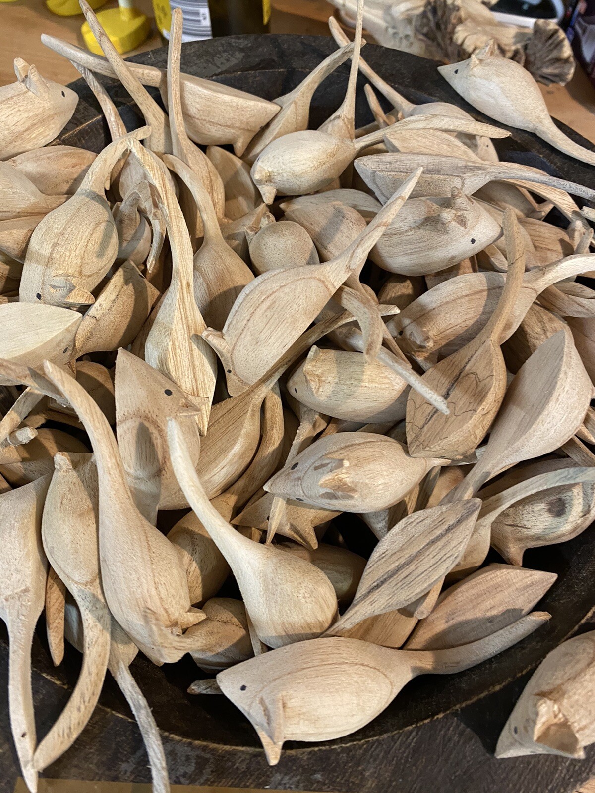 ChiselCraft (TEN) 10 Wooden Mice GRAINED NATURAL Wood Carvings Quality ...