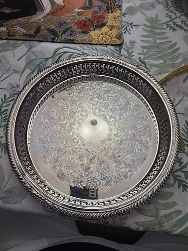 VINTAGE Princess House Silver Plated 10" Diameter Tray In Original Box ...
