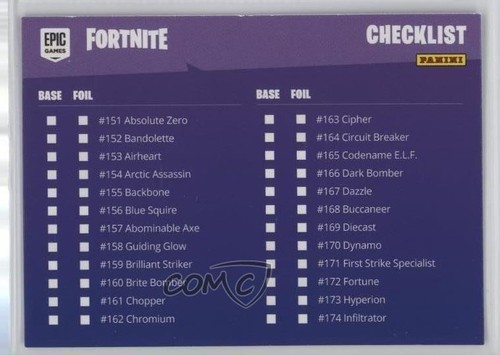 2019 Panini Fortnite Checklist 98 2a1 EBay 2019-panini-fortnite-checklist-98-2a1-ebay
