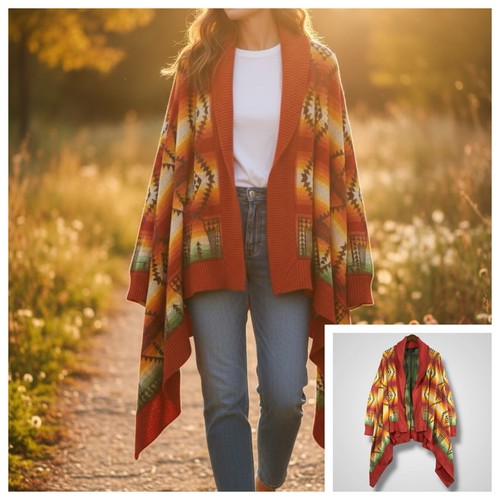 Polo Ralph Lauren Aztec Shawl Cardigan XS/S Southwestern Open Front ...