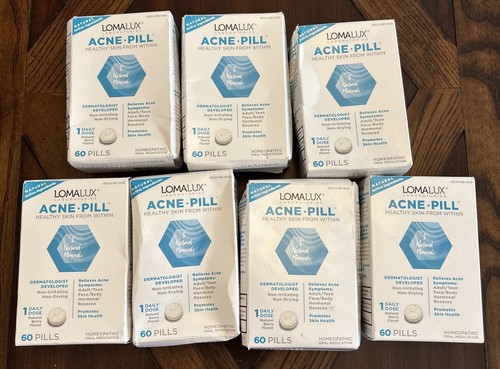 New Lot Of 7 Boxes Lomalux Acne Pill 60 Pills Homeopathic Oral ...