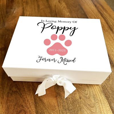 Pink Pawprint Dog Paw Pet Memorial Personalised Memory Rememberence ...