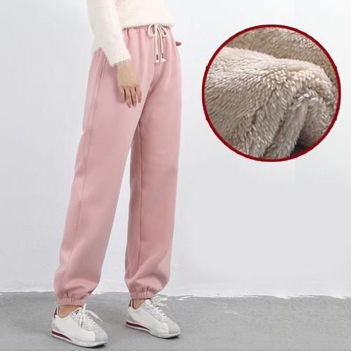 Pantalon Doublé En Polaire Pour Femme Chaud Long Bas Taille Élastique ...