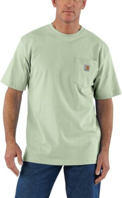 MEN'S SMALL RELAXED FIT CARHARTT LOGO ON POCKET COLOR-RUST | eBay