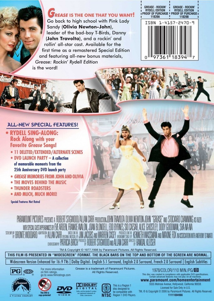 Grease (DVD, 2006, Rockin Rydell Edition) | eBay