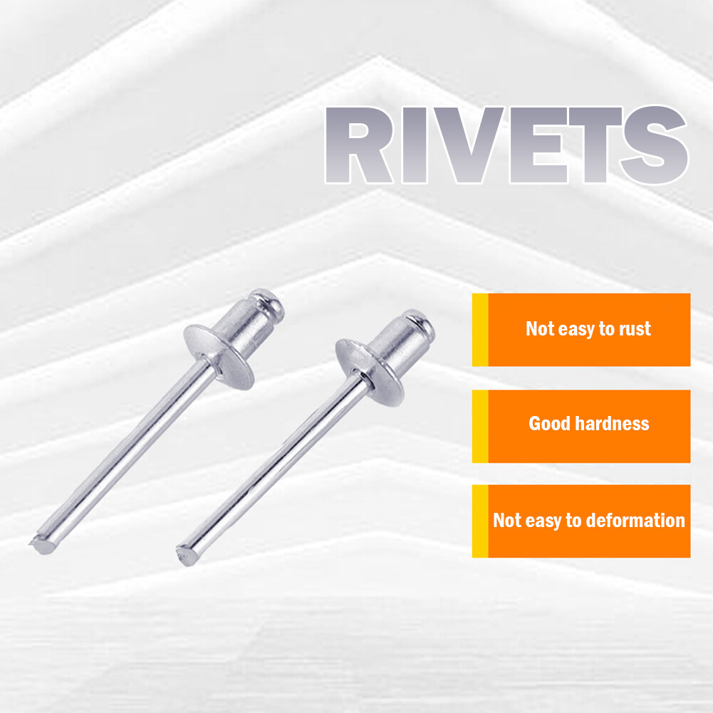 50pcs Open End Rivets Aluminum Hollow Blind Rivets Lightweight Tools (2 ...