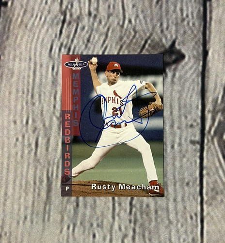 1998 Memphis Redbirds Grandstand #12 Rusty Meacham Signed Auto Baseball ...