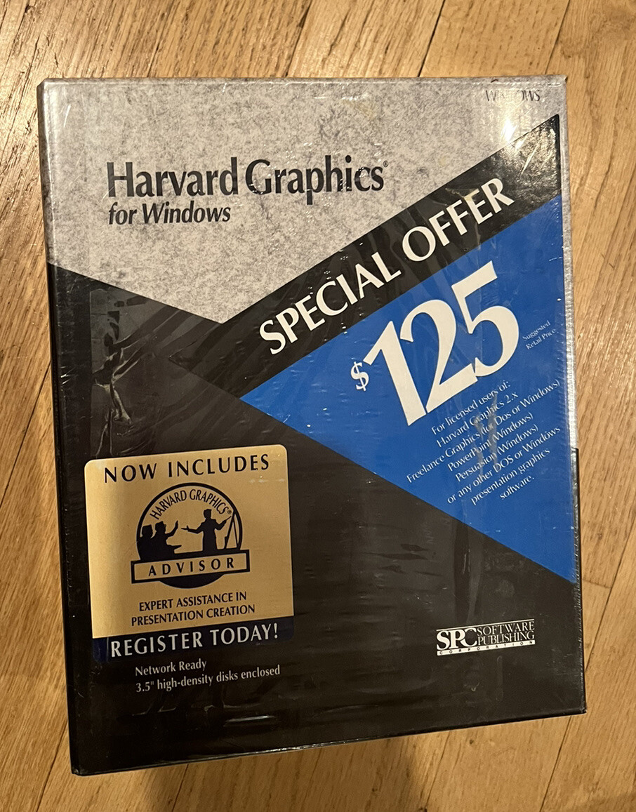 Harvard Graphics 1.03 For WINDOWS Network Ready 3.5” Floppy New Sealed ...
