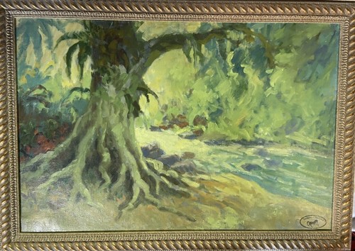 THAD LELAND ORIGINAL PAINTING OIL ON CANVAS 33” X 24” VINTAGE ESTATE ...