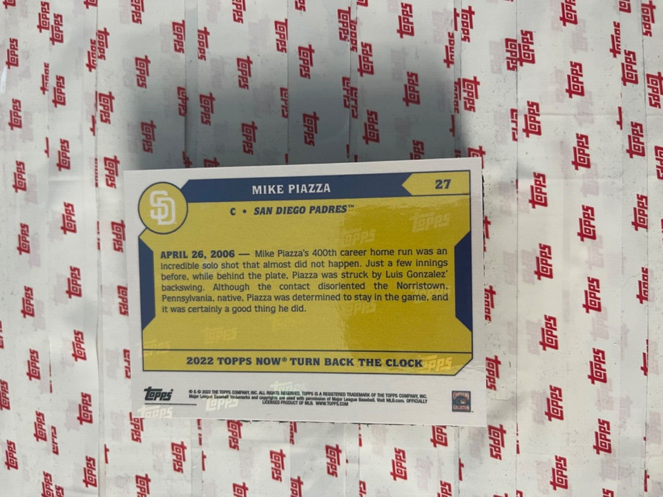 🛑 MIKE PIAZZA PADRES 2022 TOPPS NOW TURN BACK THE CLOCK #27 🔥 (PR 248 ...