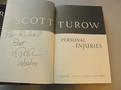 Personal Injuries by Scott Turow Signed 1st Ed HC Novel Suspense Legal ...