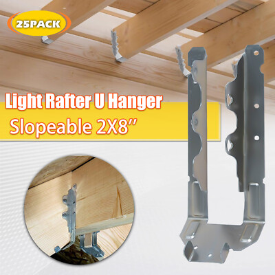 25 Pack Light Joist Rafter U Hanger for Slopeable 2‘’X8'' Galvanized ...