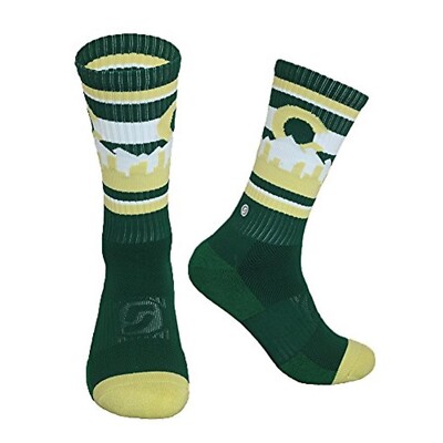 Skyline Mens DEN518 Denver Crew Socks Green & Gold One Size | eBay