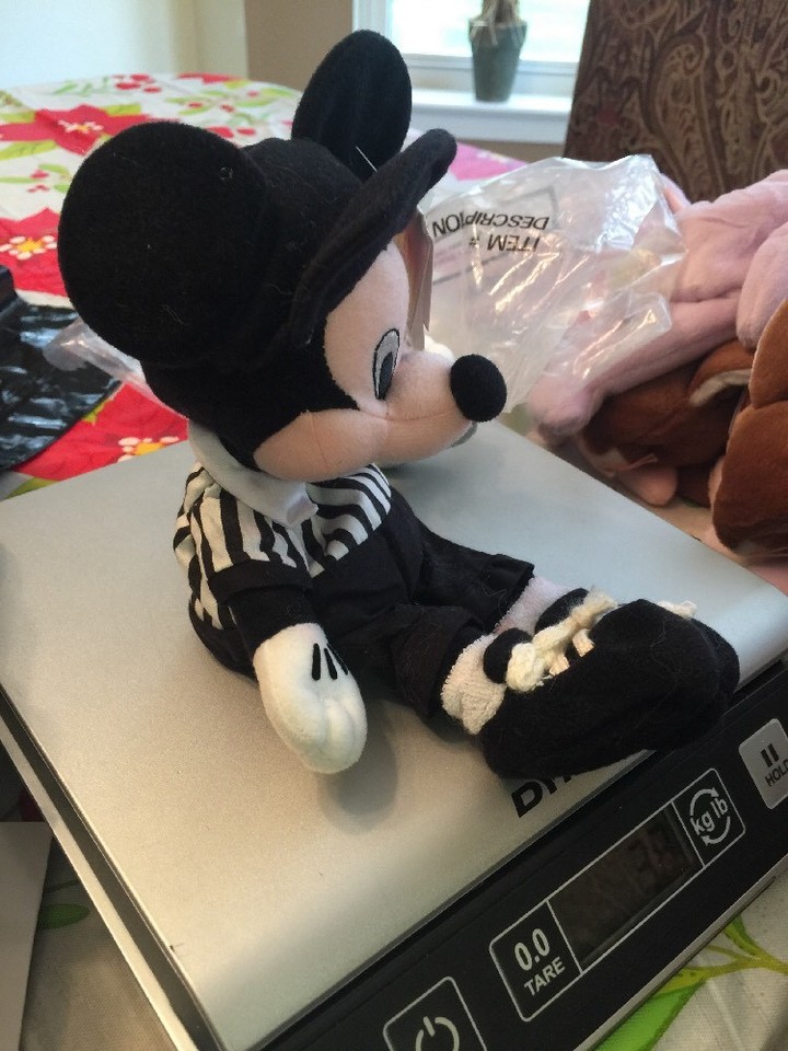 Mickey Referee DISNEY STORE Plush Beanie 9"w/Black Striped Uniform New ...