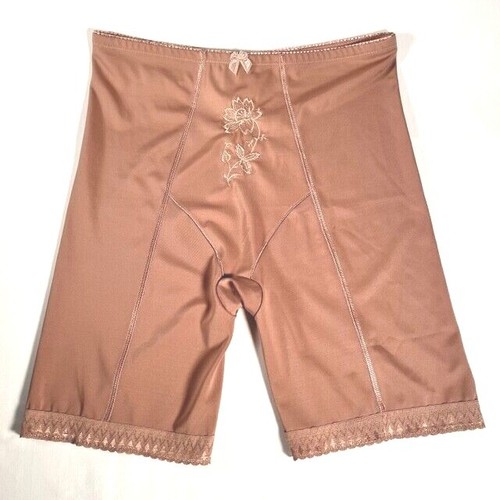 Sweetly Feminine Mocha Lace Trim Long Leg Girdle Shaper By Lacy Size XL ...