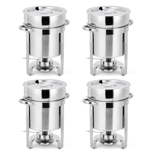 Set of 4, Soup Chafer 11QT Large Capacity Soup Chafer Stainless Steel ...