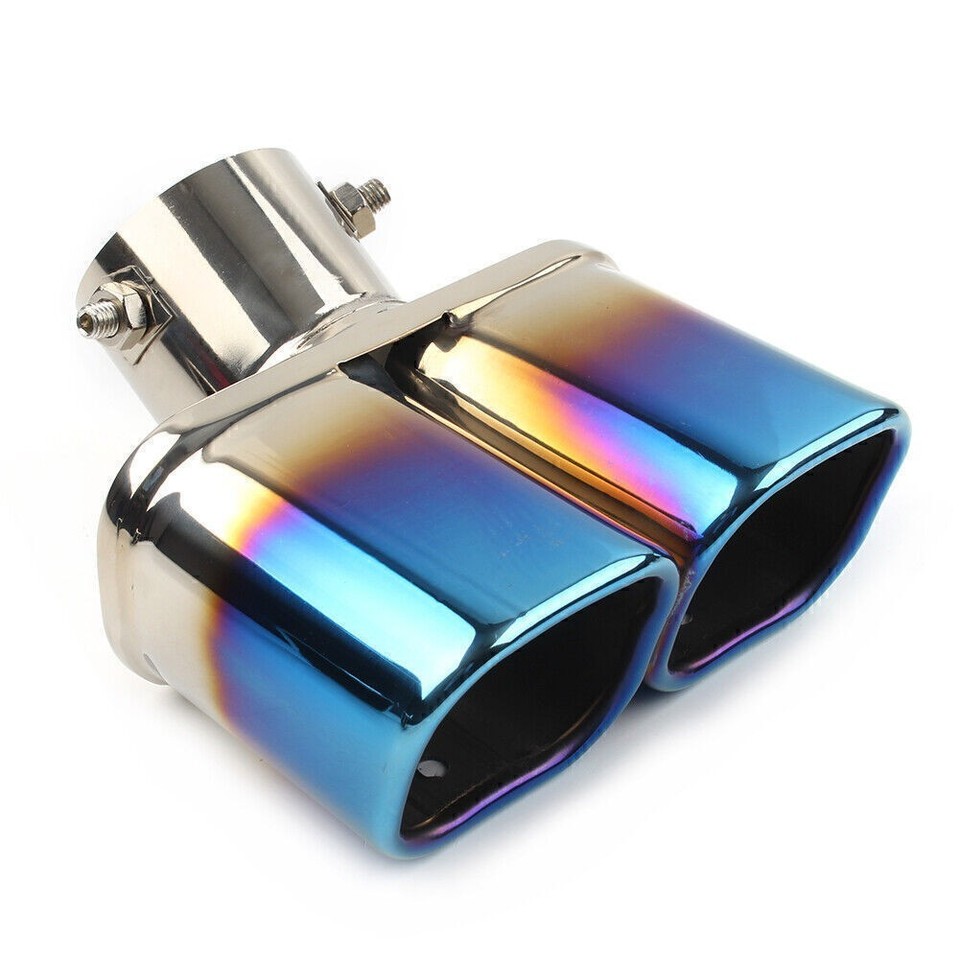 Stainless Steel Car Rear Dual Exhaust Pipe Tail Muffler Tip Throat ...