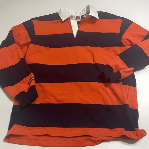 Barbarian Rugby Wear Shirt LS Mens L Navy Orange stripe | eBay