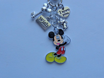DISNEY WORLD MICKEY MOUSE WISH LOVE YOU KEY KEY CHAIN PURSE CLIP BAG ...