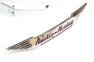 Austin Healey Grill Winged Bennet Badge Emblem Chrome Red Enamel ...