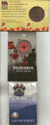 AUSTRALIA - LEST WE FORGET PIN & 2x REMEMBER MEDALLIONS | eBay