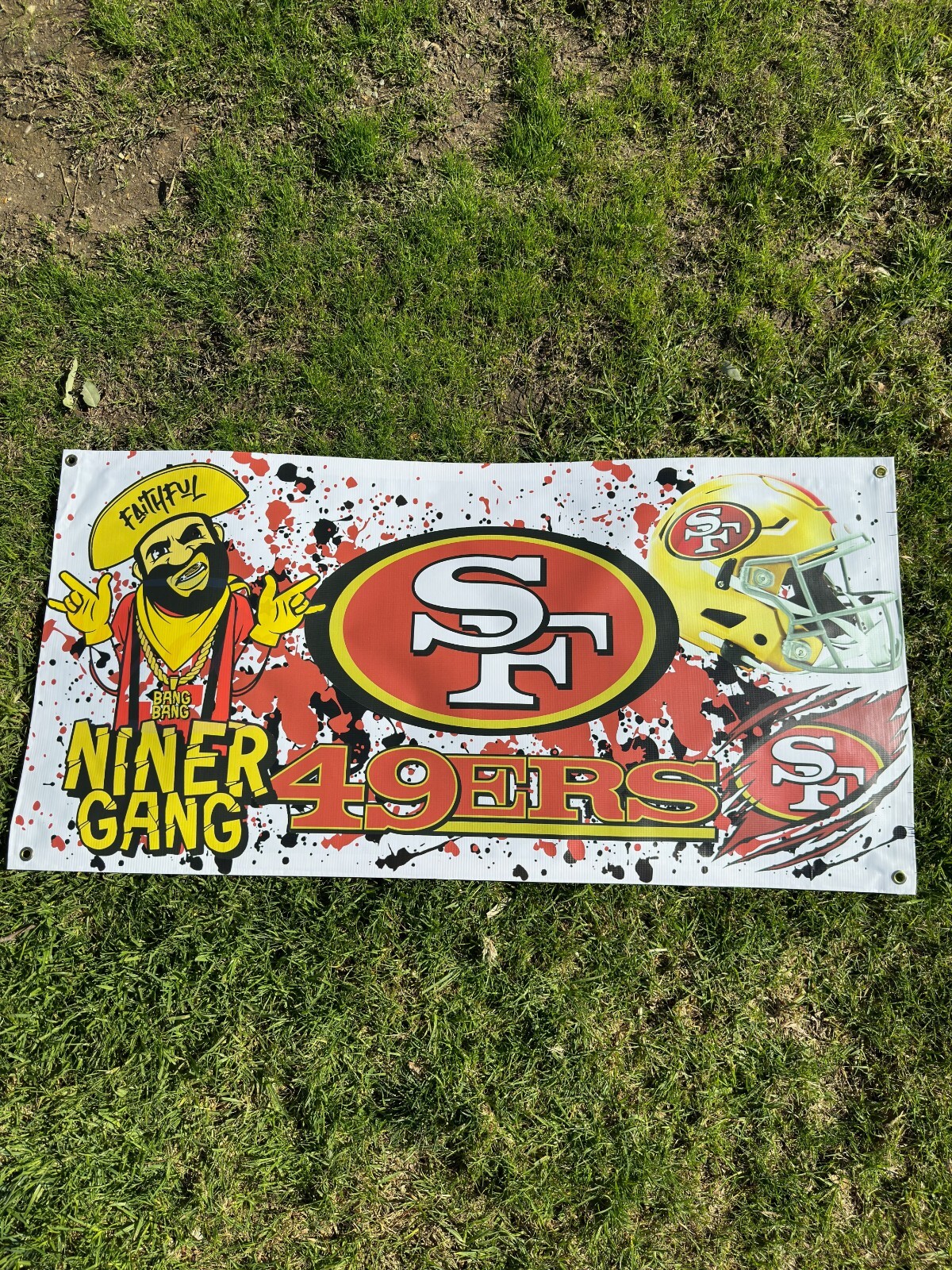 SAN FRANCISO 49ERS niner gang 48 x 24 VINYL BANNER garage shop mancave ...