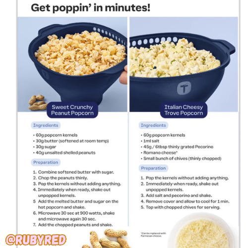 Tupperware WOW Pop Microwave Popcorn Maker Bowl on-the-go | eBay