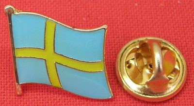 Sweden Swedish Flag Pin Badge Brooch Konungariket Sverige | eBay