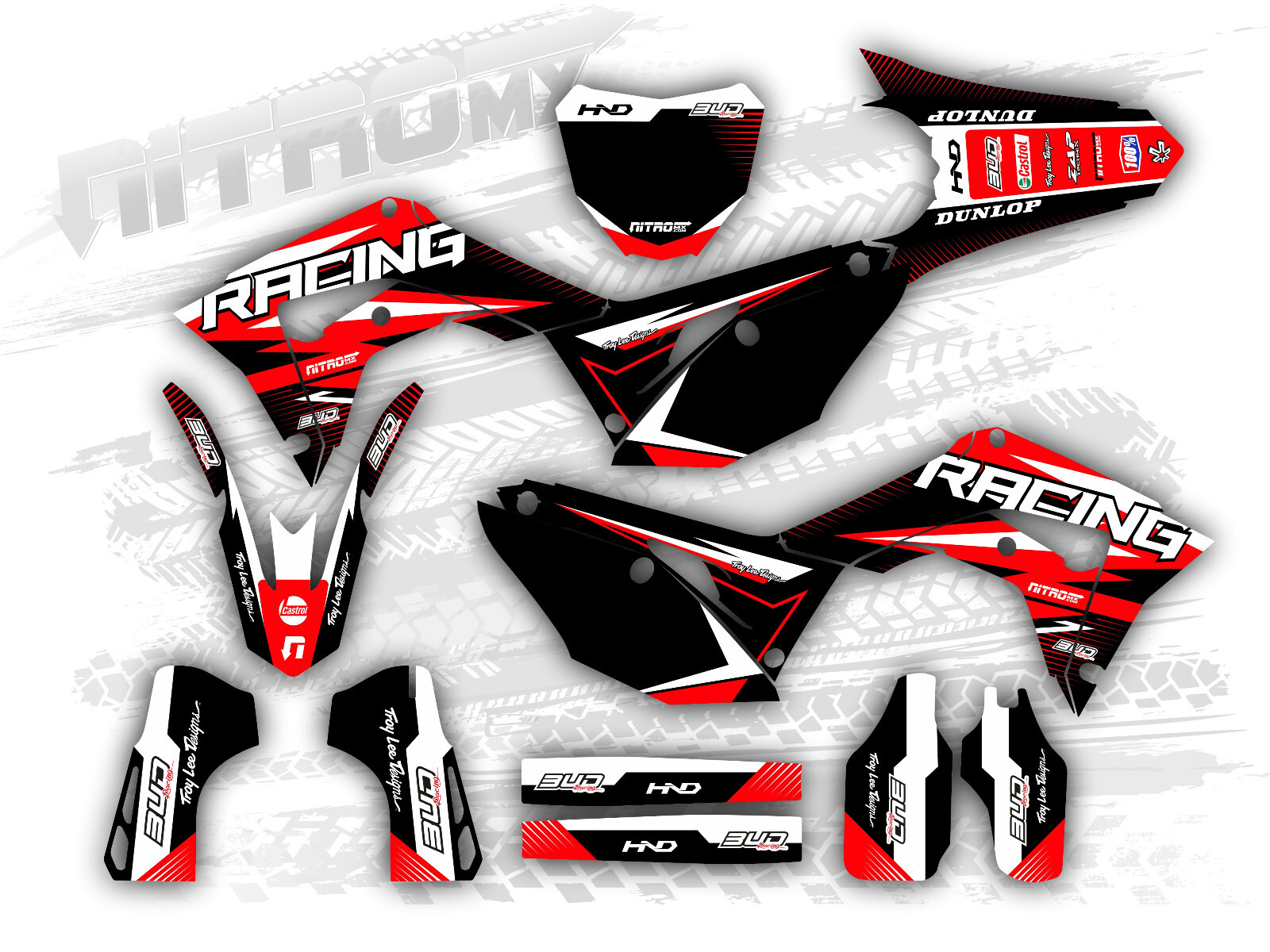 Graphics Kit fits Honda CRF 250 R CRF 250R 2018 2019 2020 2021 Decals ...
