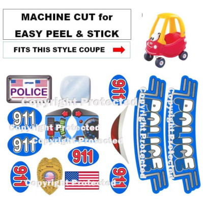 NEW Replacement Decal Fits Little Tikes Cozy Coupe POLICE COP CAR ...