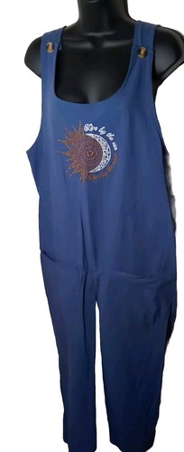 Womens Bib Cotton Overalls Moon Sun Design | eBay