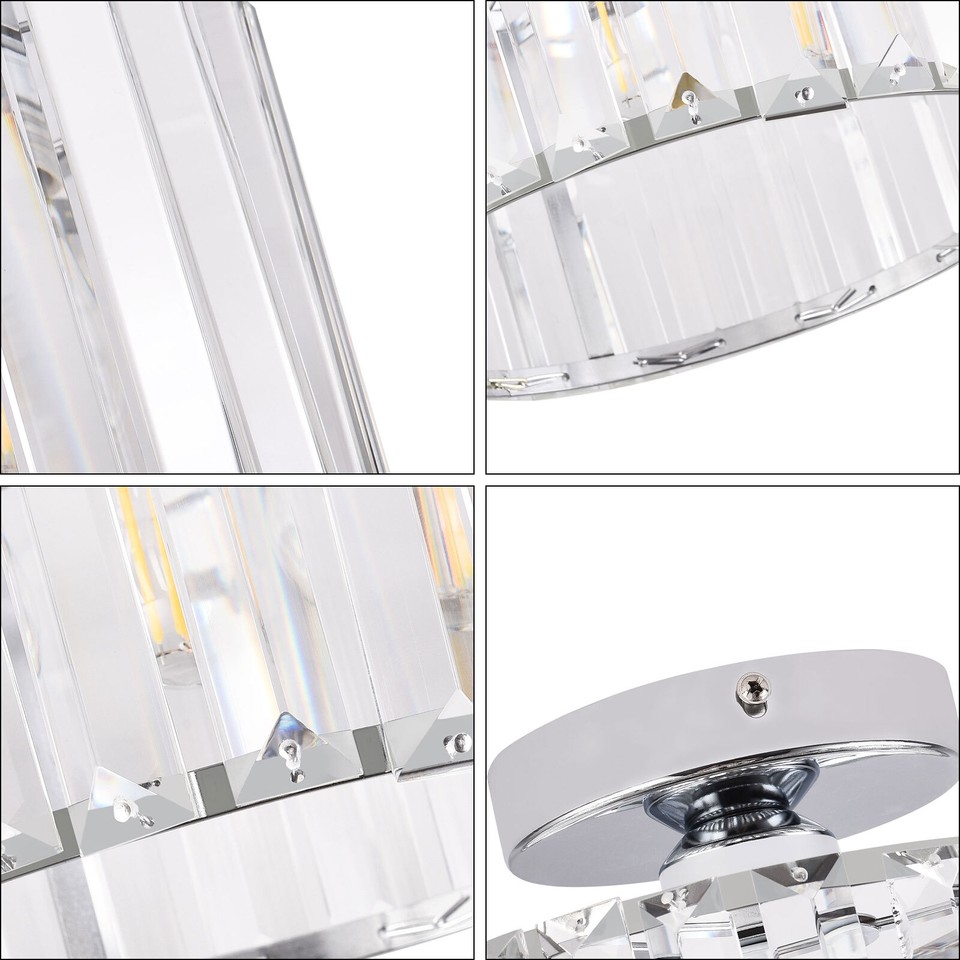 Modern Chandelier Light Crystal Ceiling Light Fixture Flush Mount ...