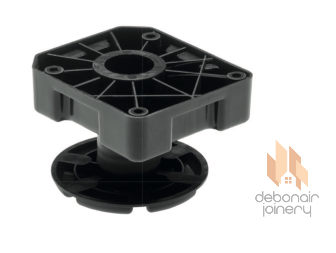 Cabinet Plinth Feet Heavy Duty Black Plastic Adjustable Kitchen Legs ...