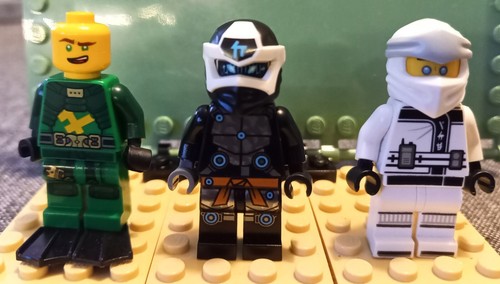 Lot Lego 3 minifigures Figurines Ninjago Digi Cole njo579 njo318 njo702 ...