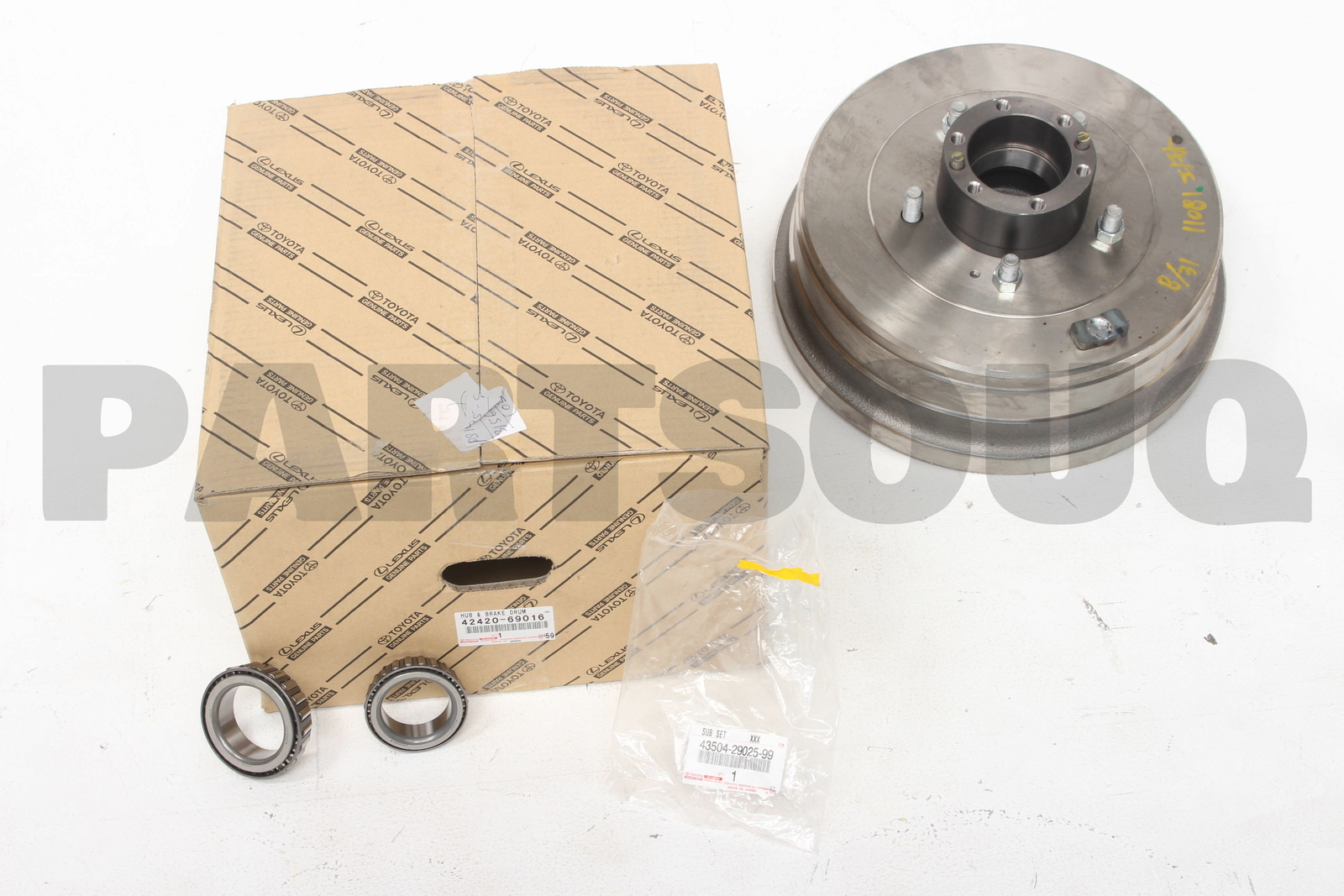 4242069016 Genuine Toyota HUB (OR SHAFT) & BRAKE DRUM REAR AXLE, RH/LH ...