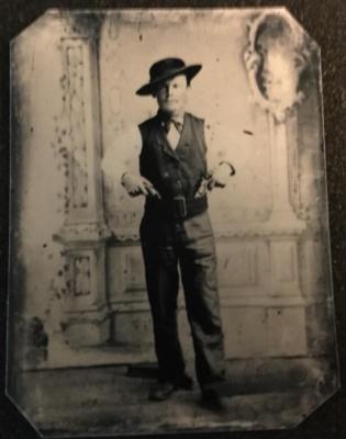 Two Revolvers Packing Cowboy tintype C1496RP | eBay