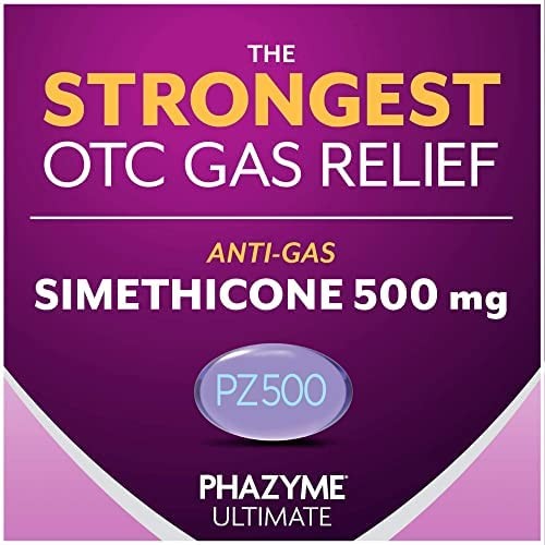 Phazyme Ultimate Gas Relief 500Mg Simethicone Fast Gel 20 Count Pack Of ...