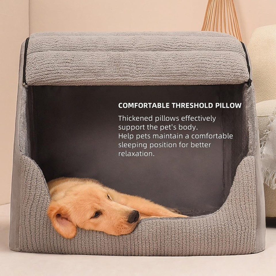 Extra Large Dog Bed House, Cozy Dog House Indoor, Memory Sponge, Plush Dog Ca... | eBay