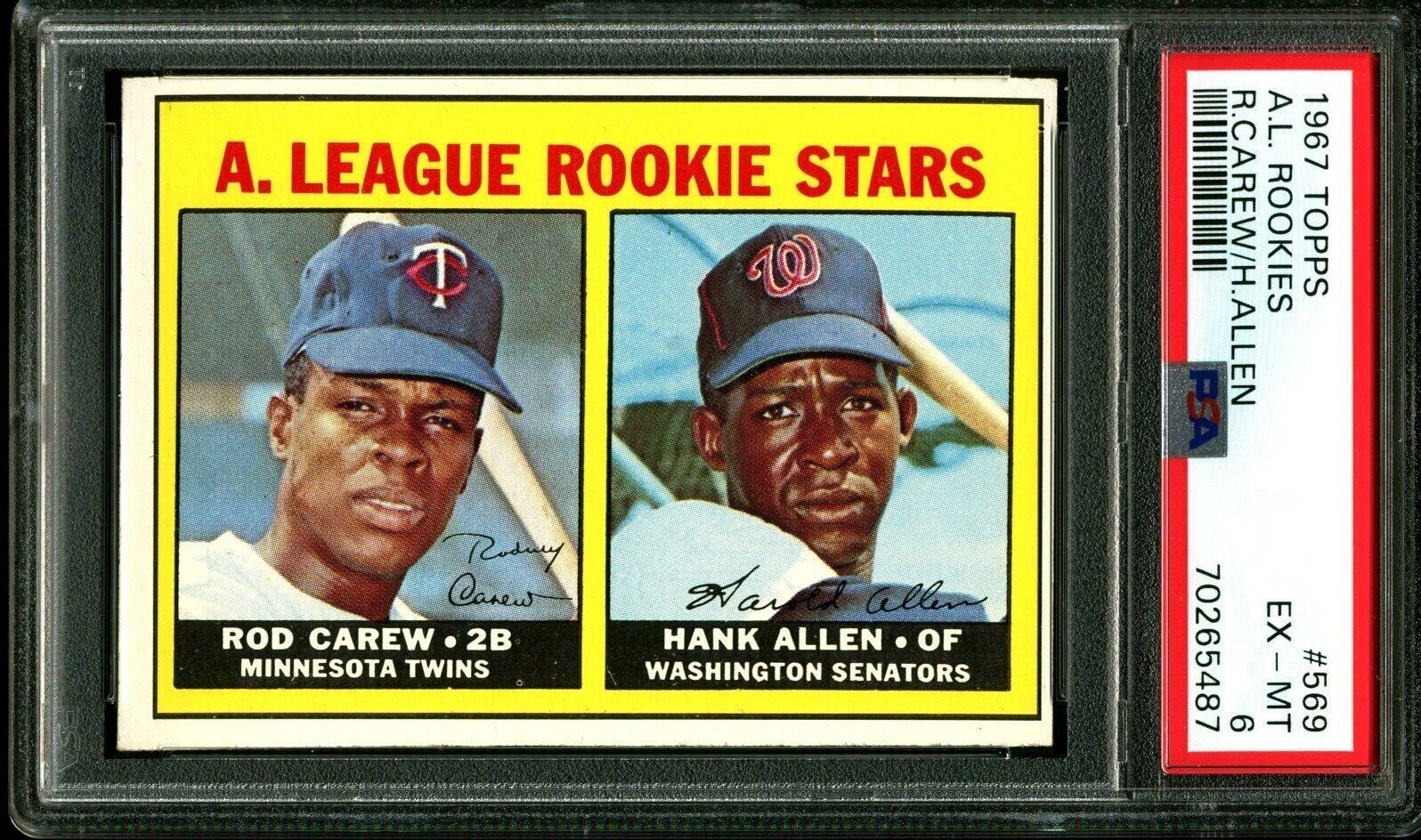 MLB 1967 Topps "American League Rookie Stars" ROD CAREW #569 RC HOF PSA ...