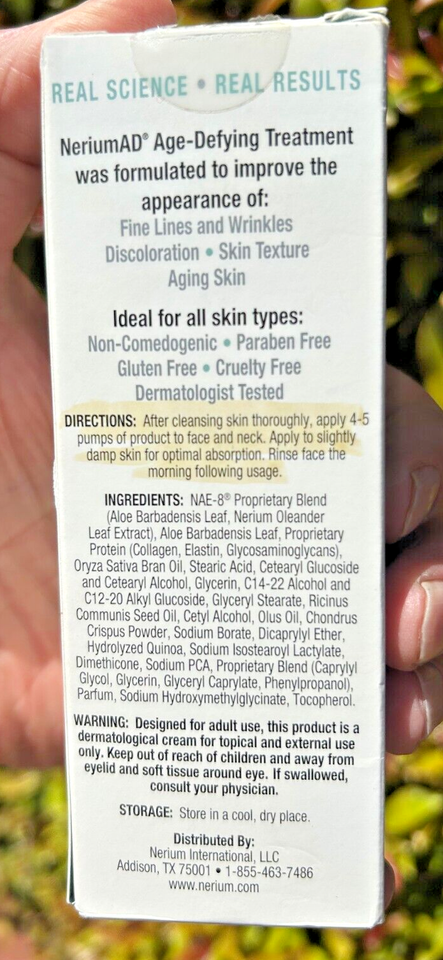 2 BOXES NERIUM AD AGE-DEFYING TREATMENT NIGHT & DAY CREAMS 30ML/1 FL ...