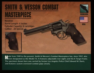 Smith & Wesson Combat Masterpiece Revolver Atlas Classic Firearms Card ...