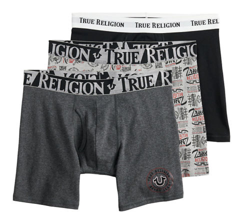 Mens True Religion 3-pack Cotton Stretch Boxer Briefs Size: M (32-34 ...