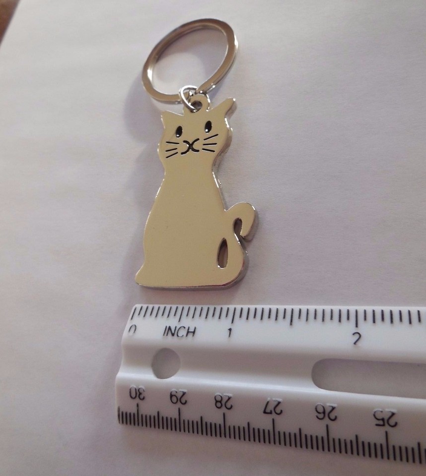 WHISKER CAT SHINY SILVER KEY CHAIN BENEFITS FERAL CATS KITTENS RESCUE ...